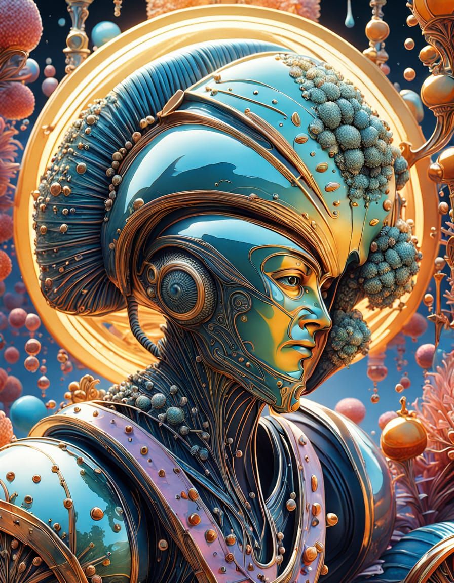 Archons of the Outer Rings - Dreamy Alien Tennis Player in a...