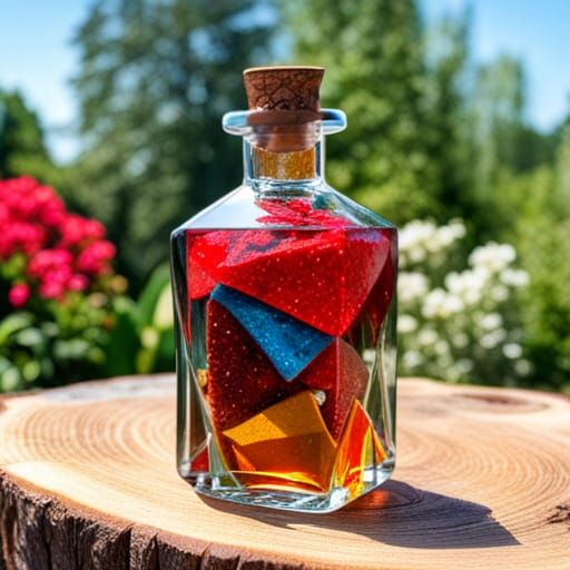 Red health potion in a crystal bottle. - AI Generated Artwork ...