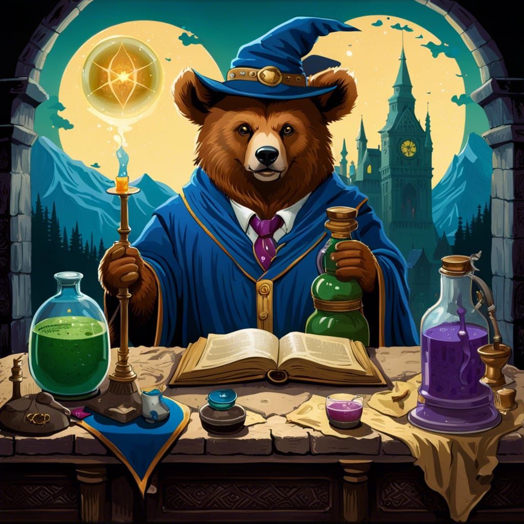 Wizard bear - AI Generated Artwork - NightCafe Creator