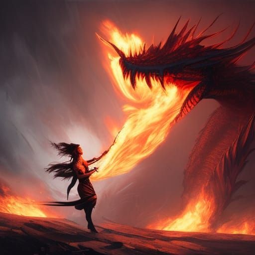 Taming fire - AI Generated Artwork - NightCafe Creator