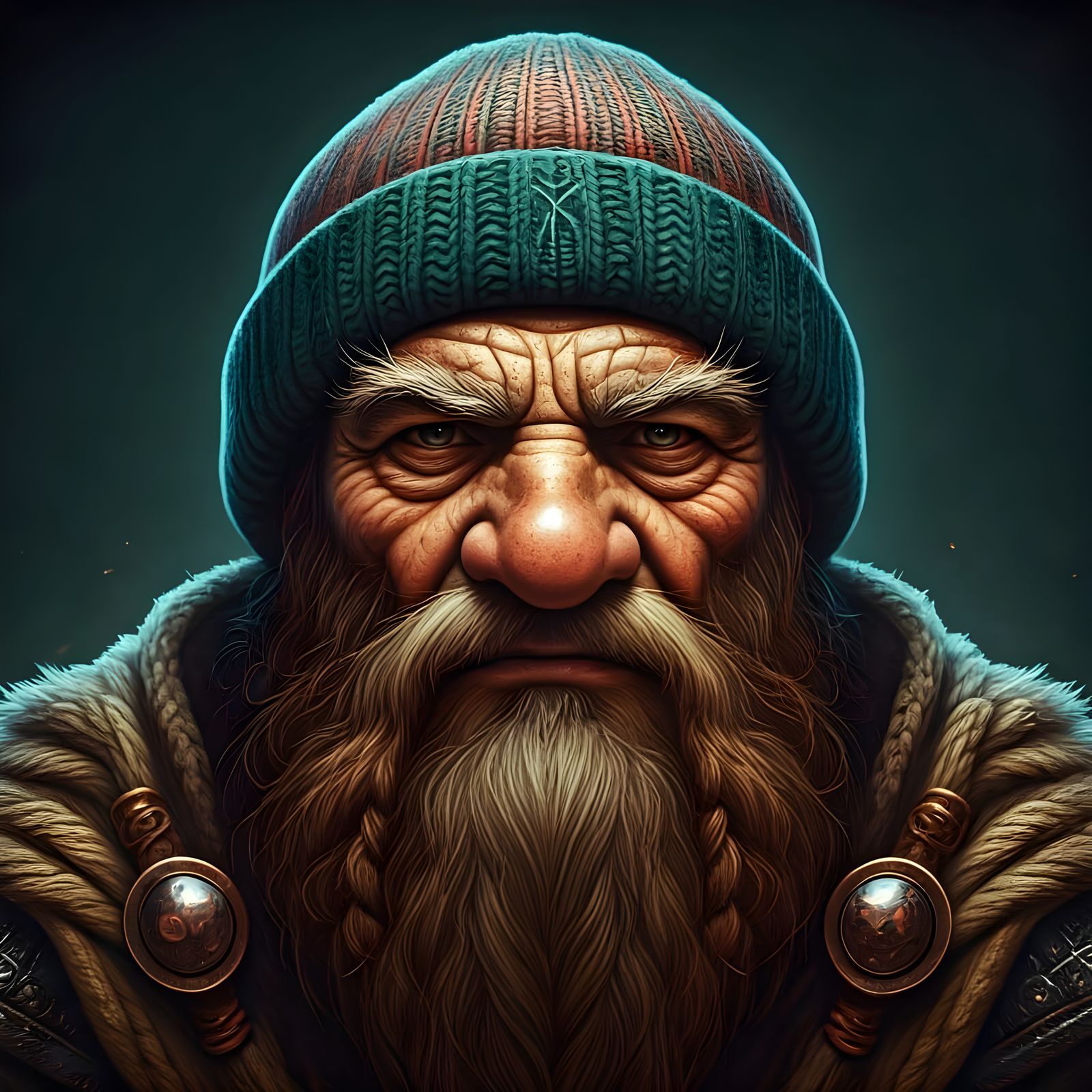 Dwarf Rune Sorcerer - Ancient Dwarf Sorcerer in Intricate Be...