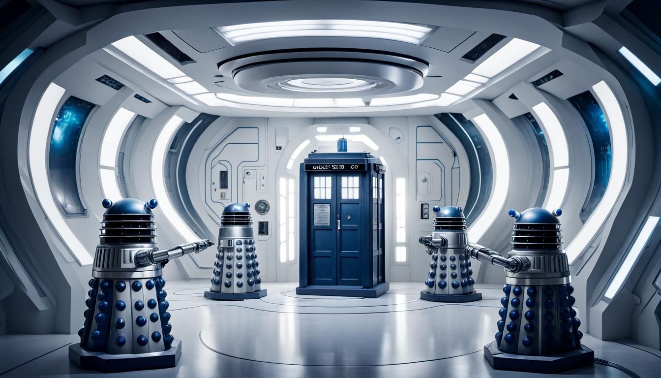 Doctor Who: Tardis Under Guard - AI Generated Artwork - NightCafe Creator