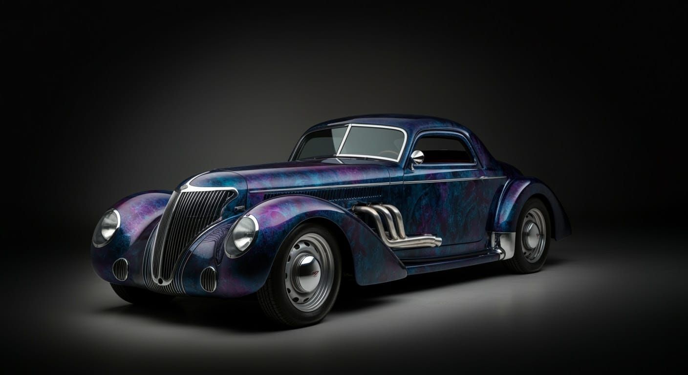 Vintage-Inspired Track Car in Art Deco Style - AI Art