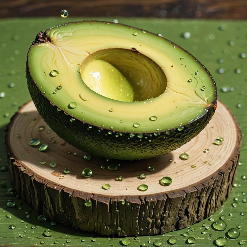 Aguacate, Avocado - Surreal Green Avocado Macro Art in Vibra...