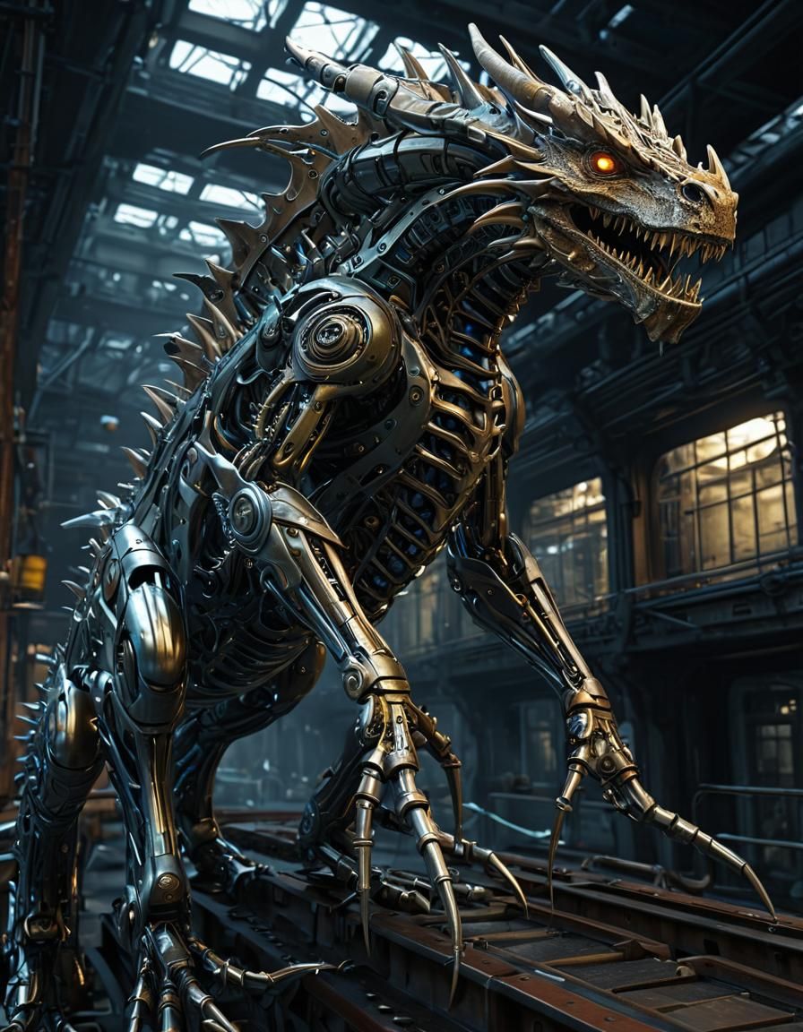 Biopunk Dragon - AI Generated Artwork - NightCafe Creator
