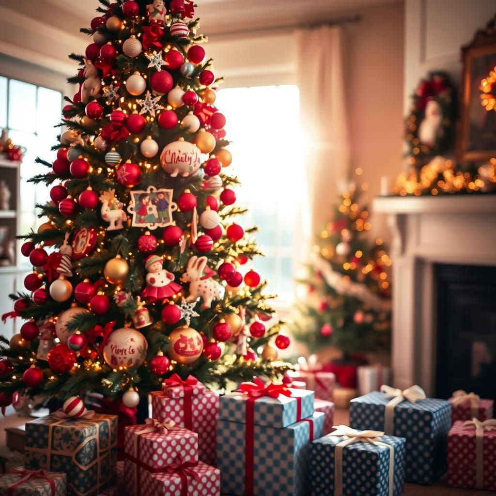 Merry Christmas tree and presents - Majestic Festive Christ...