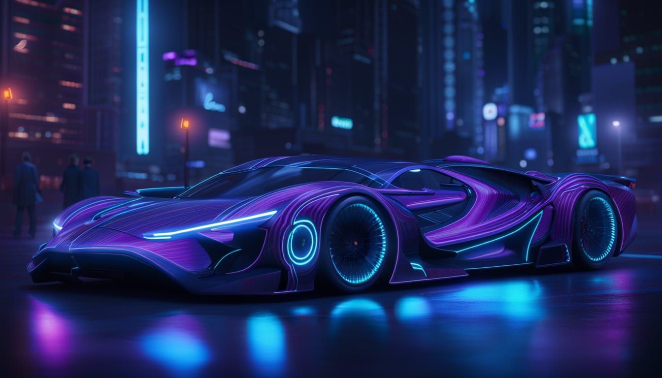 Violet tron legacy, ghost in the shell, hypercar, real, 8k, intricately ...
