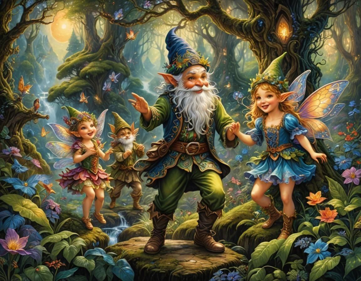 Gnome and fairy family 06 - AI Generated Artwork - NightCafe Creator