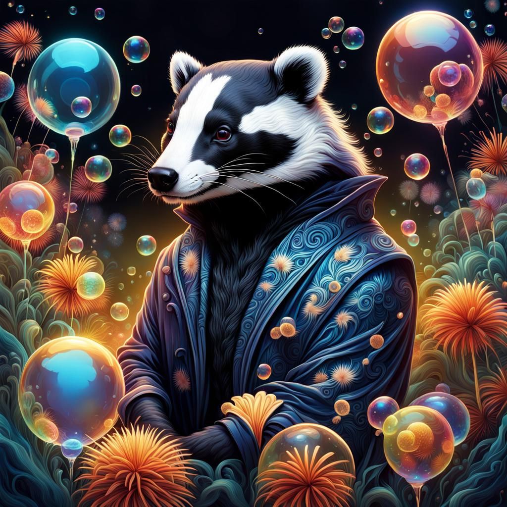 Bubbly Badger - AI Generated Artwork - NightCafe Creator