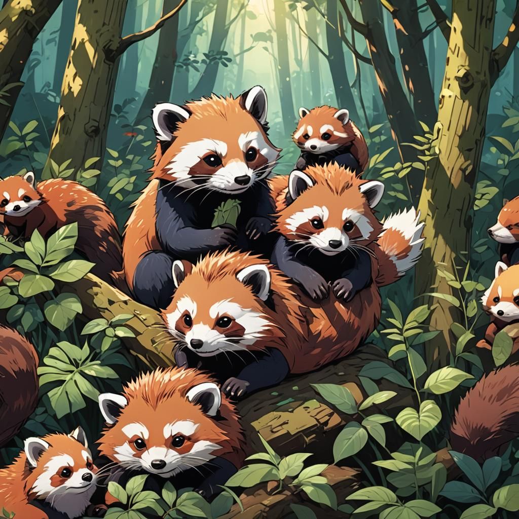 red pandas 2 - AI Generated Artwork - NightCafe Creator