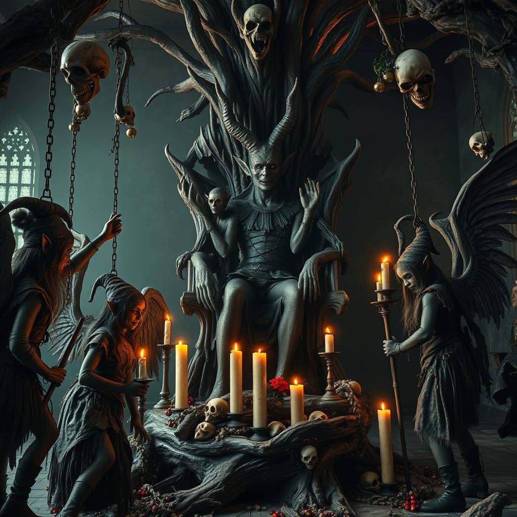 Surreal Christmas Horror Scene in Dark, Moody Aest... - AI Art