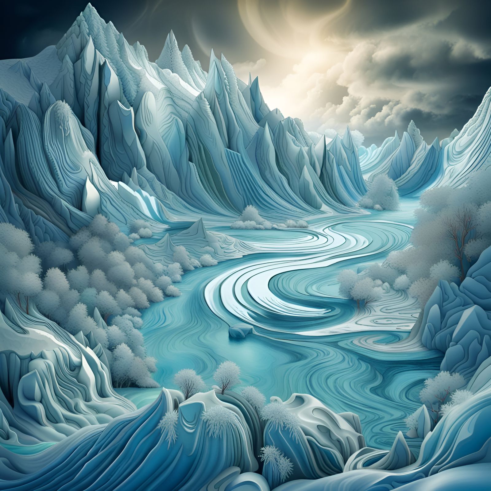 Glacial mound - AI Generated Artwork - NightCafe Creator