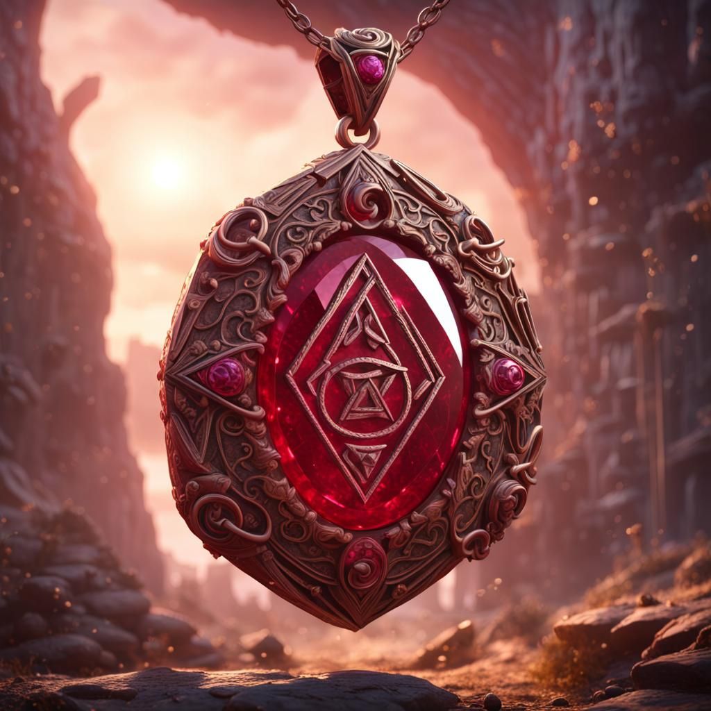 Ruby amulet - AI Generated Artwork - NightCafe Creator