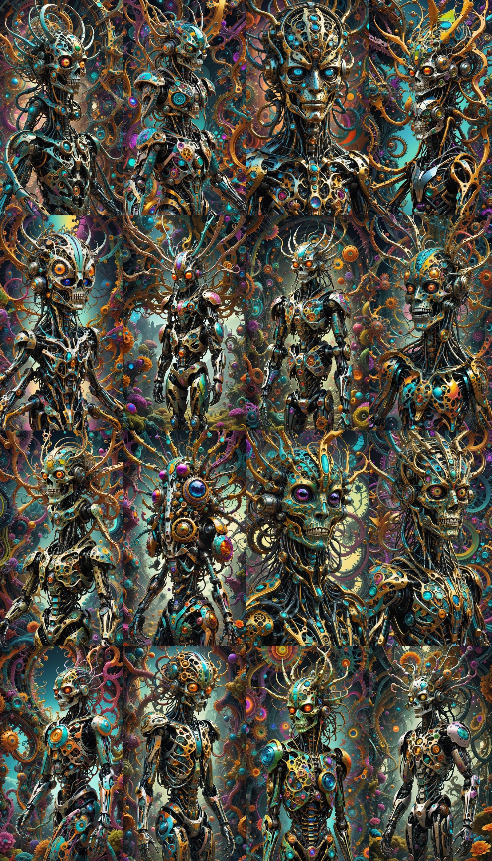 Surreal Psychedelic Cyborgs | FunFractals | ChromaDepth 3D - AI ...