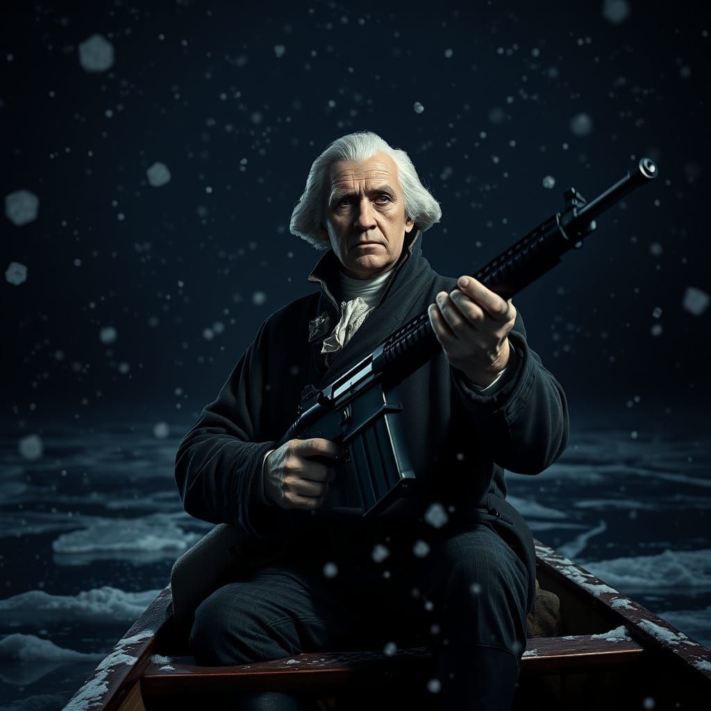 Delaware River Rowing Club - George Washington in Rowboat on...