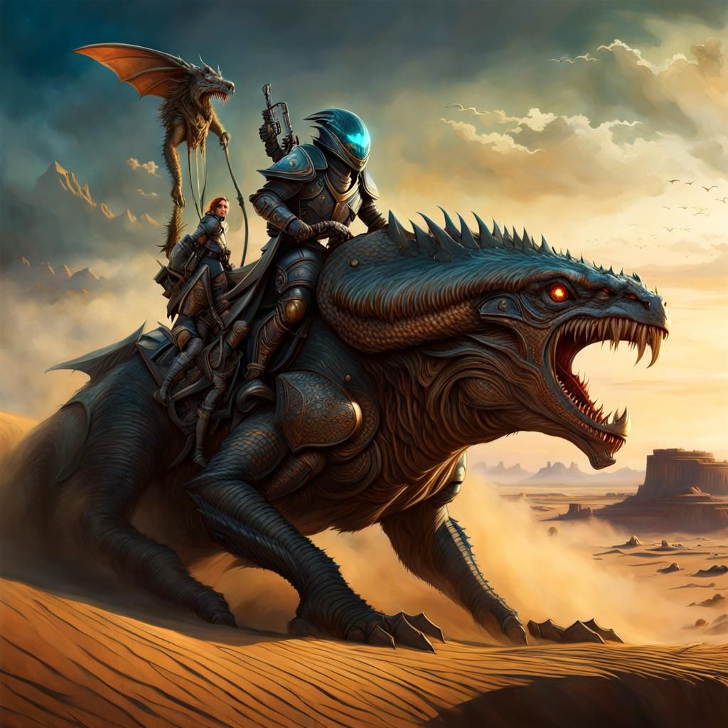 Alien knight and steed, ver. 2 - AI Generated Artwork - NightCafe Creator