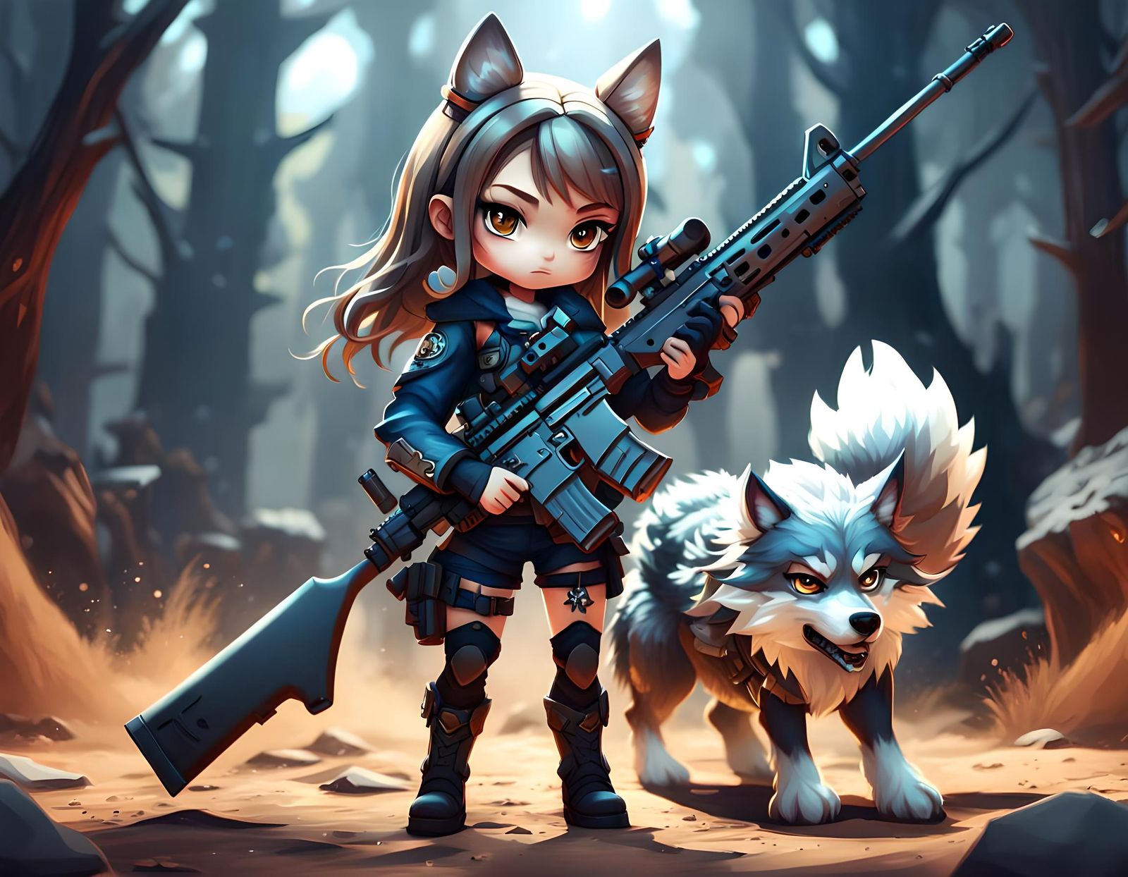 Chibi Gun. - AI Generated Artwork - NightCafe Creator