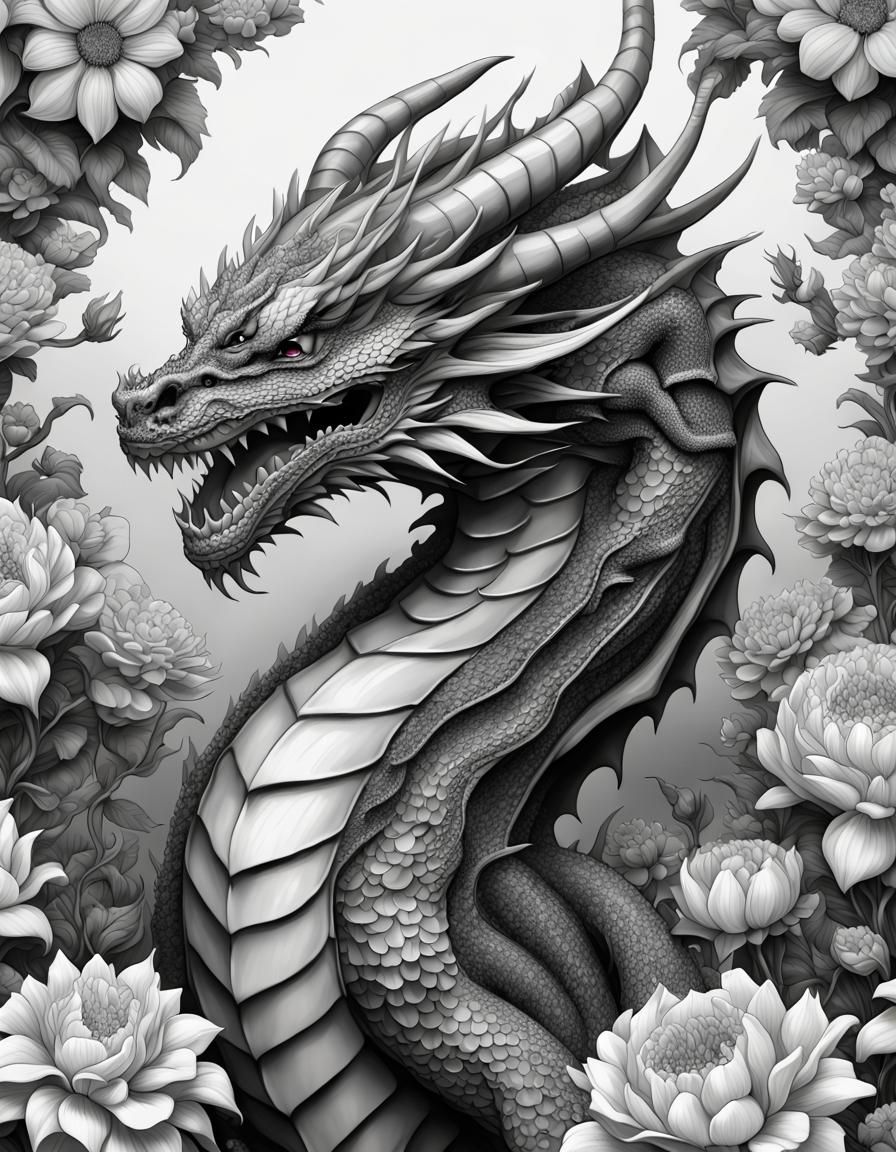 A Line-Art Dragon - AI Generated Artwork - NightCafe Creator