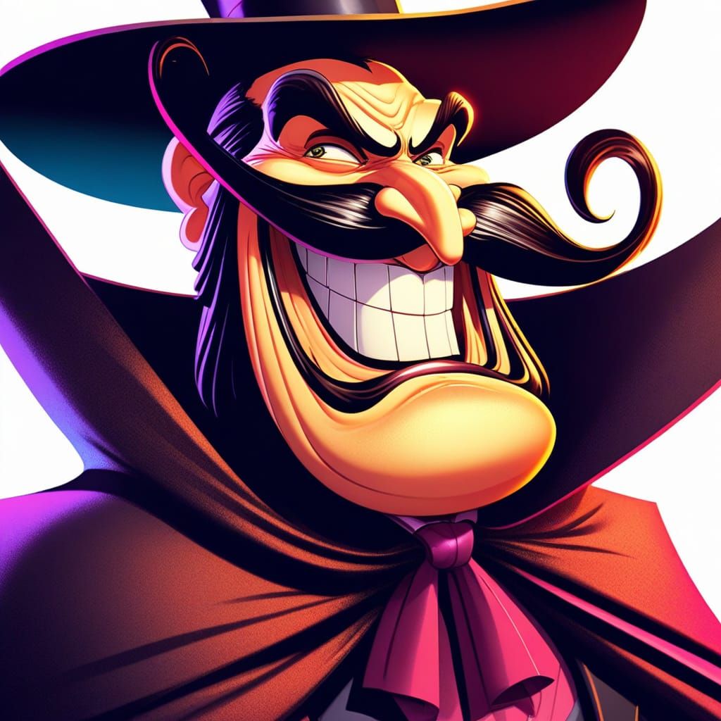 a cartoon villain twirling his mustache