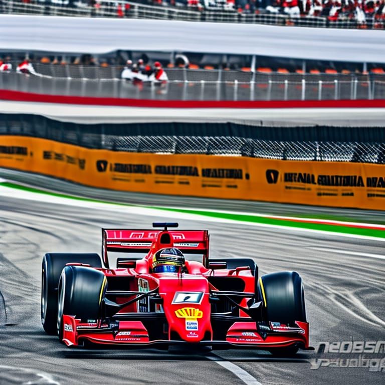 Racing car red Ferrari, formula 1 competition, intricate details, HDR ...
