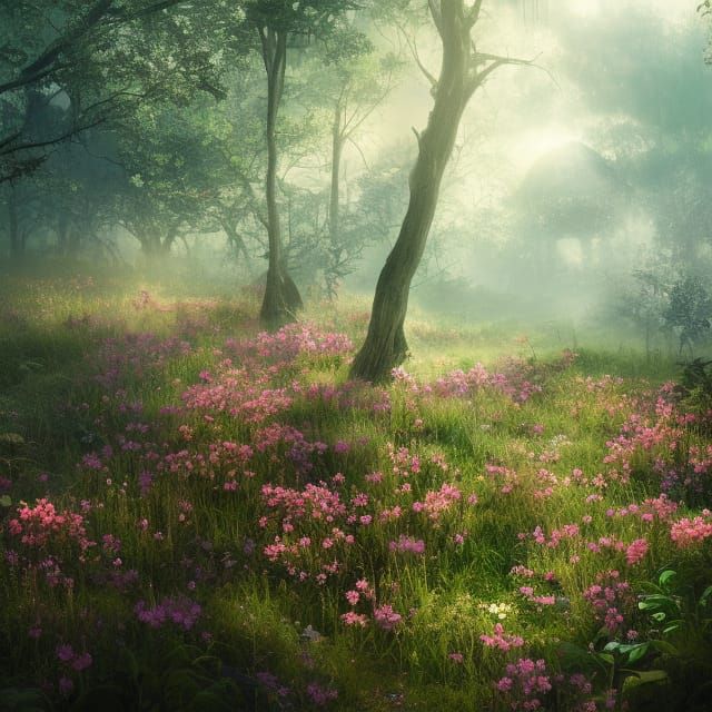Subtle Sun Rays, Nature, & Flowers - AI Generated Artwork - NightCafe ...