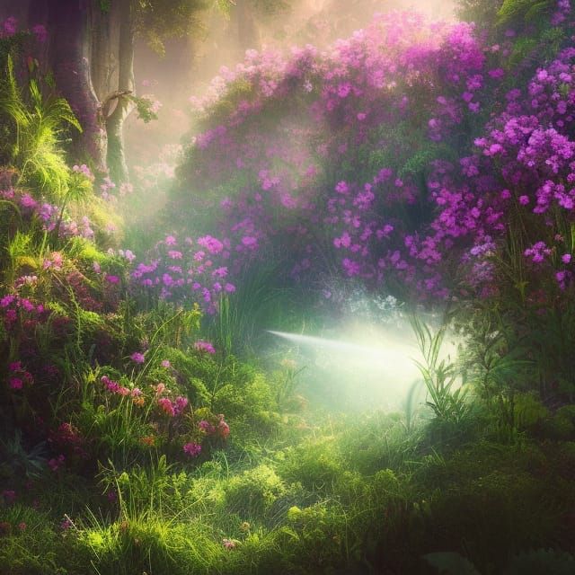 Subtle Sun Rays, Nature, & Flowers - AI Generated Artwork - NightCafe ...