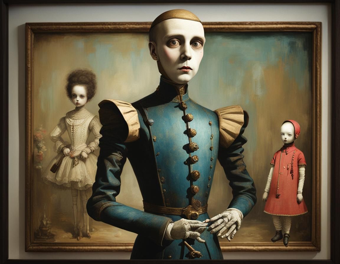 wooden automaton-01 - Distressed Steam-Punk Automaton in a M...