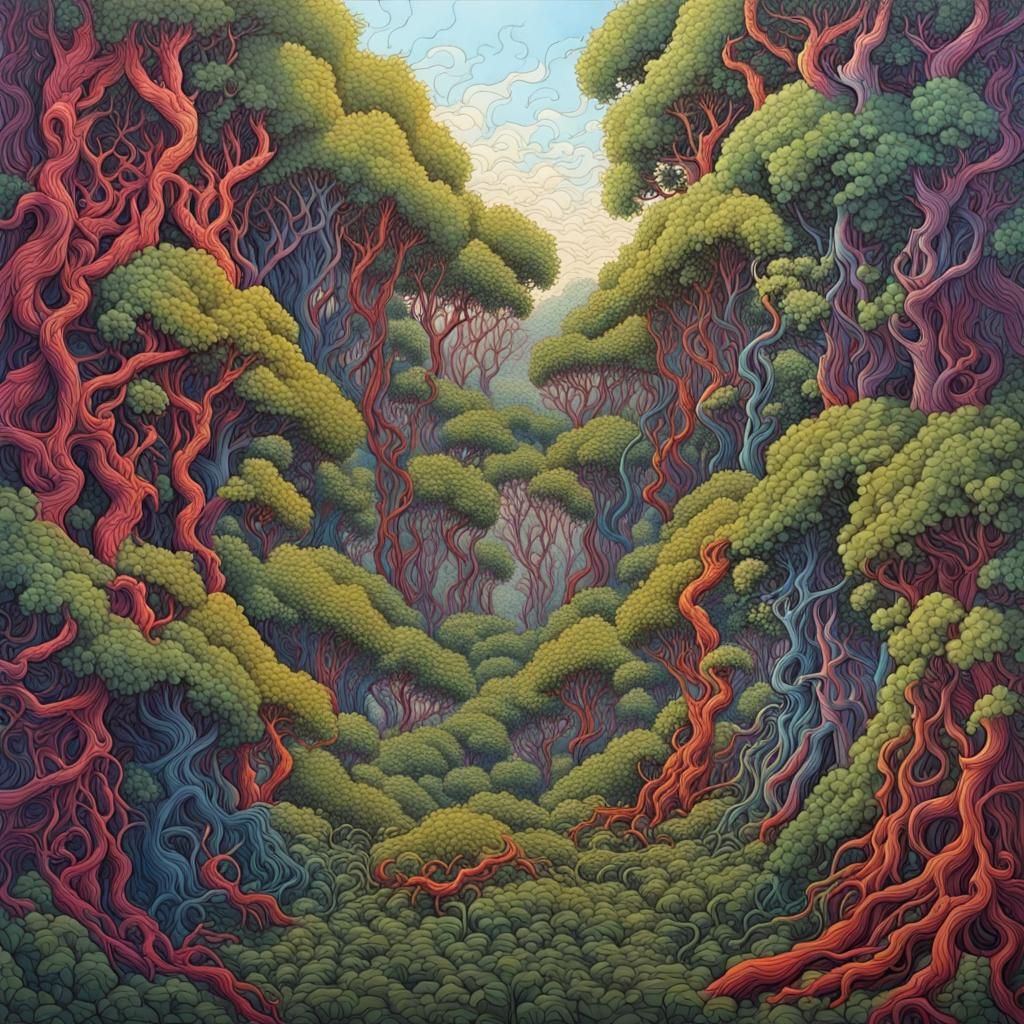 Massive amount of vines. Ink drawing by Mike Sutfin. Rafael Grampá ...