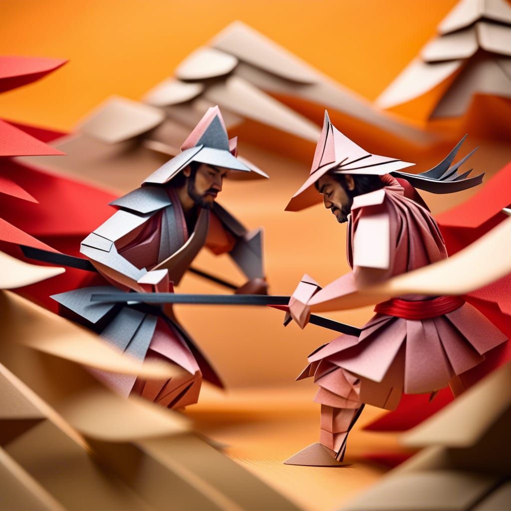 Paper armour works well against paper swords - AI Generated Artwork ...