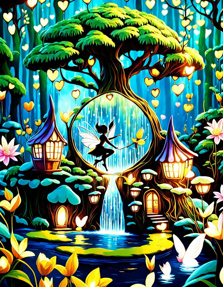 Tinkerbell Village - AI Generated Artwork - NightCafe Creator