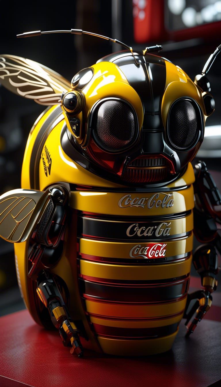 Fat Coca-Cola can is Bumblebee - AI Generated Artwork - NightCafe Creator