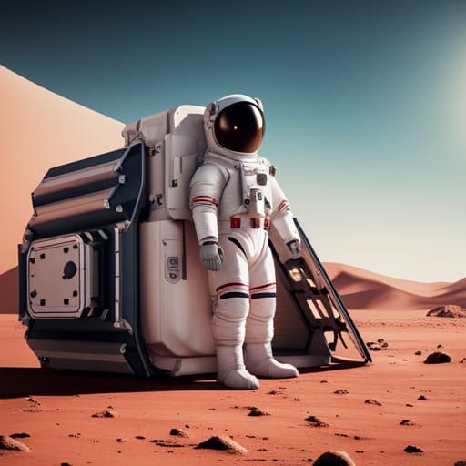 Astronaut on Mars - AI Generated Artwork - NightCafe Creator
