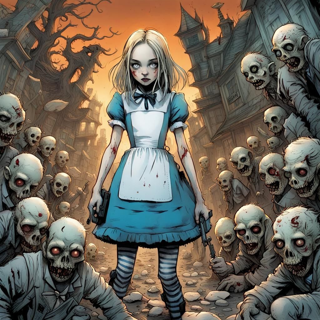 Alice Zombie Apoalypse 1 - AI Generated Artwork - NightCafe Creator