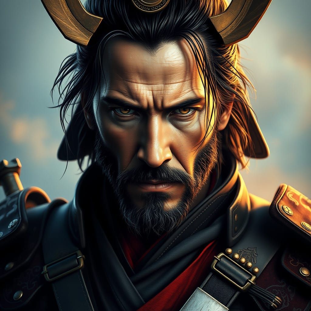 Keanu Reeves as samurai - Stoic Samurai Warrior in Tradition...