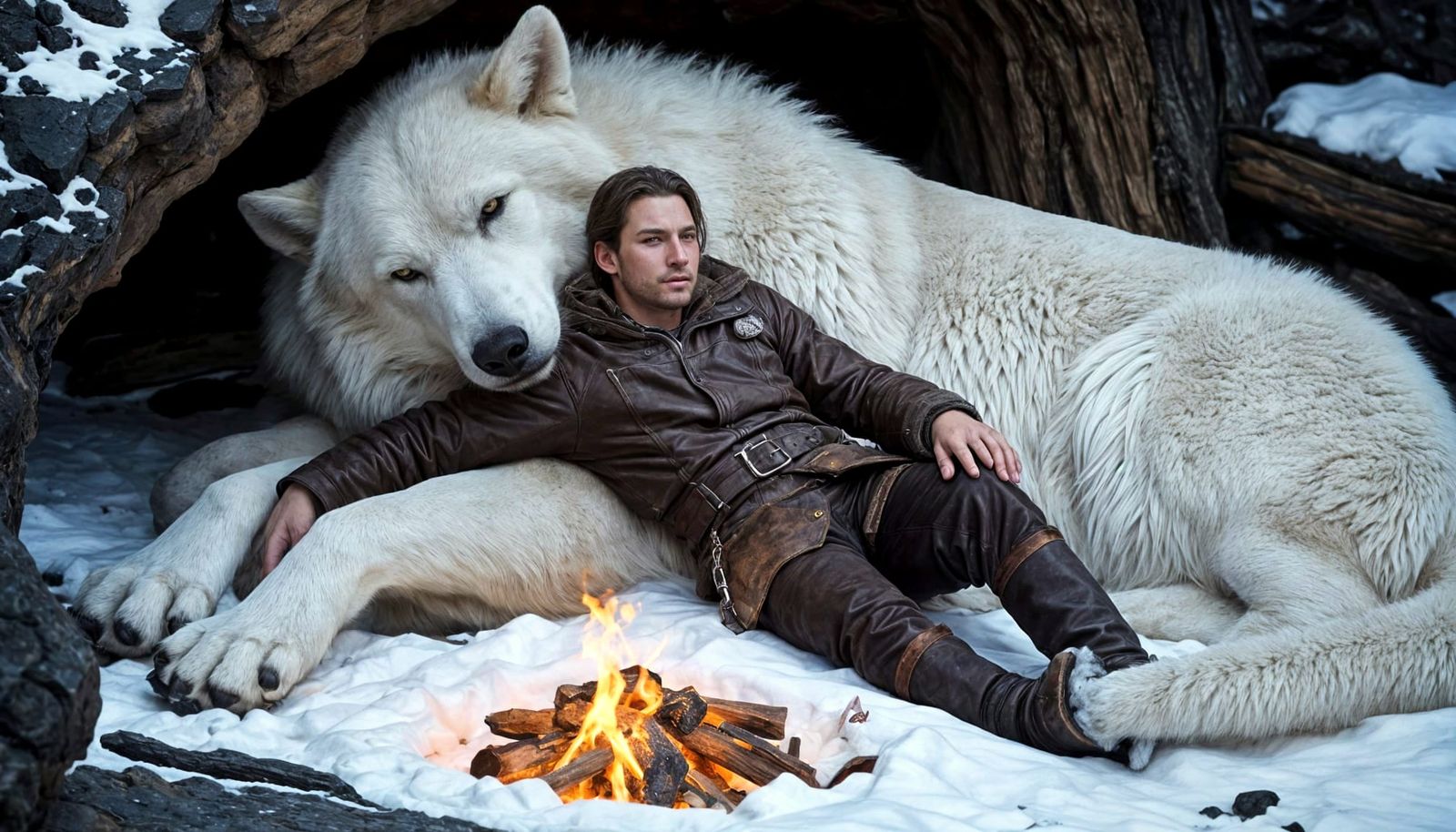 Keeping Warm with Pet Dire Wolf - Keeping Warm with Pet Dire...