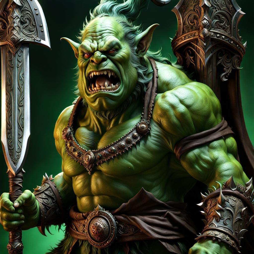 Mad Ogre - Green - AI Generated Artwork - NightCafe Creator