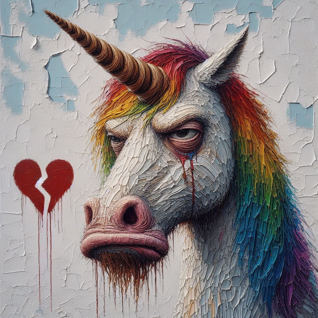 Grumpy Unicorn - AI Generated Artwork - NightCafe Creator