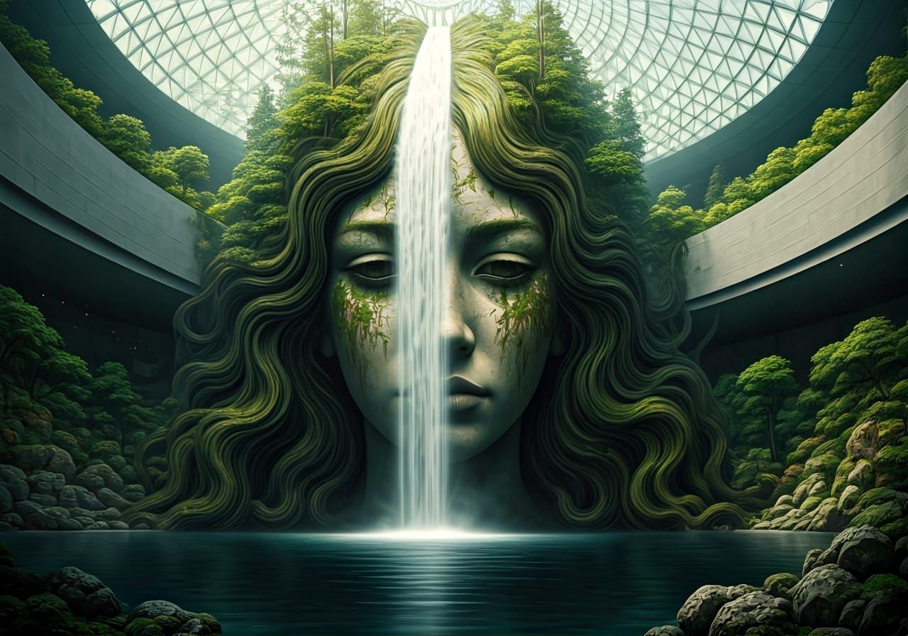 Cascading Waterfall inside a Museum 😲