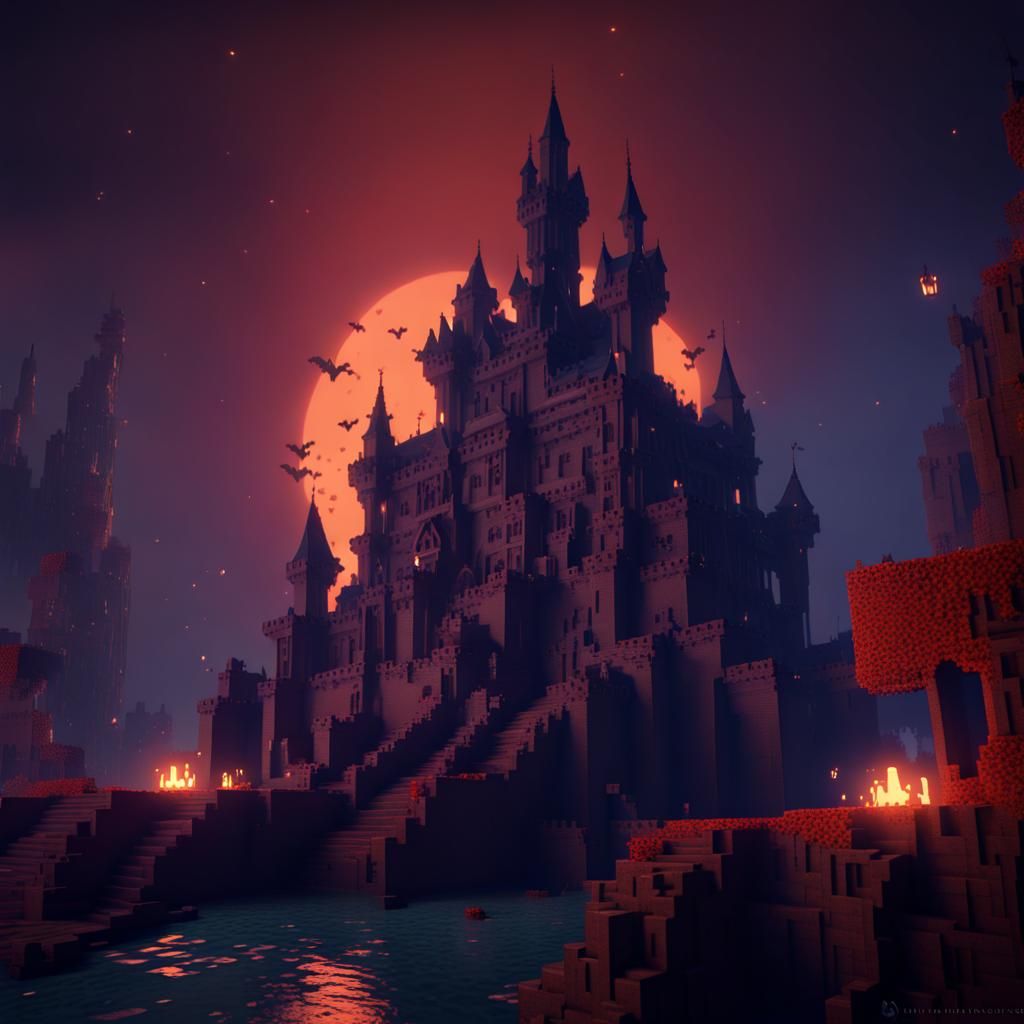 The Vampires Castle Minecraft - AI Generated Artwork - NightCafe Creator