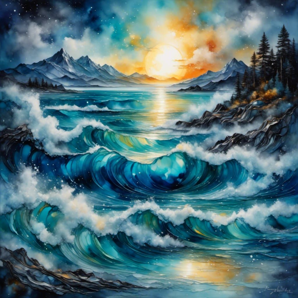 Beachscape - AI Generated Artwork - NightCafe Creator