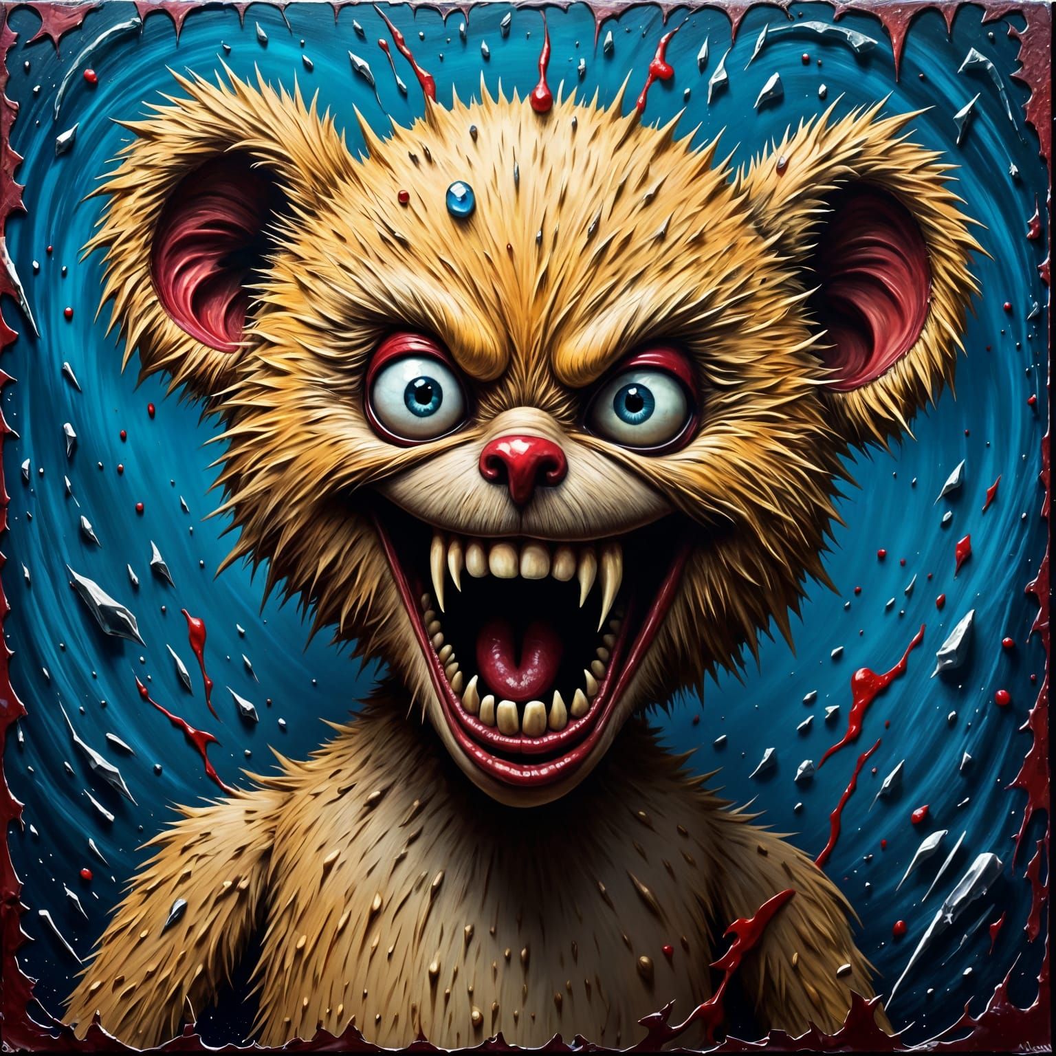 Dark & Scary Teddy - Frightful Neo-Expressionist Teddy Bear ...