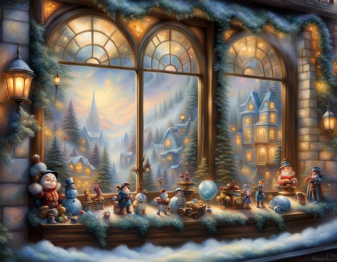 A window display of magnificent toys ethereal fantasy hyperdetailed ...