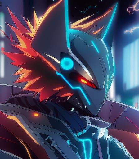 Cyberpunk anime Mecha humanoid wolf - AI Generated Artwork - NightCafe ...