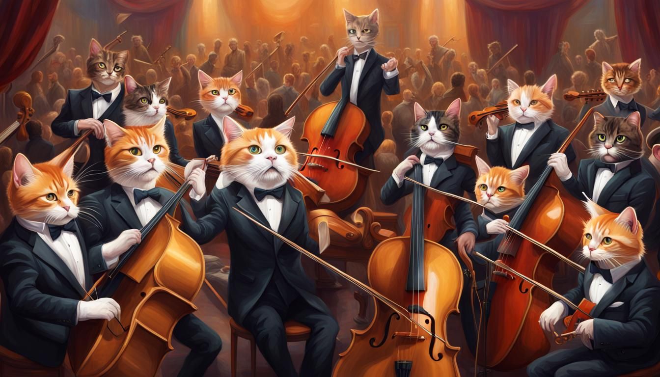 Cat Symphony - AI Generated Artwork - NightCafe Creator