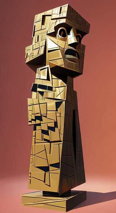 "Pablo Picasso cubism cubist digital art metallic deep wide black lines ...