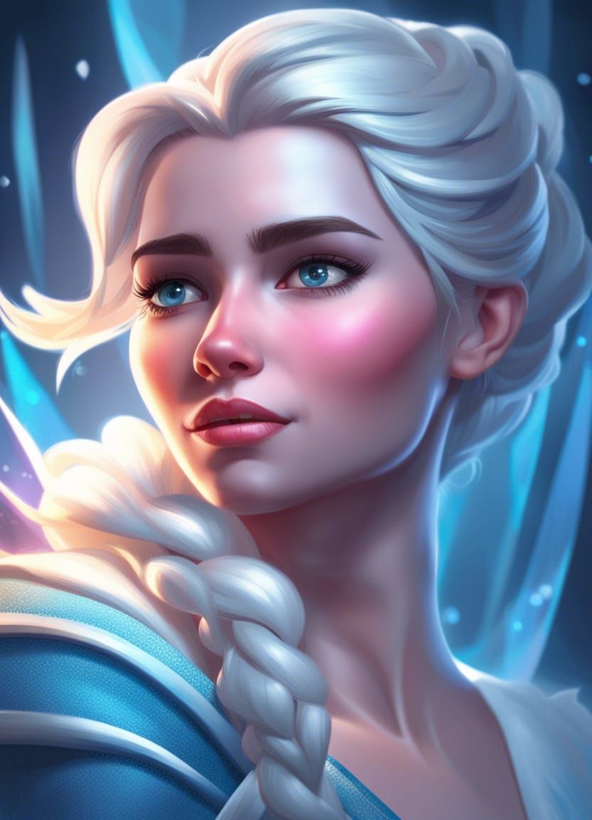 Elsa from the snow queen head and shoulders portrait, 8k resolution ...