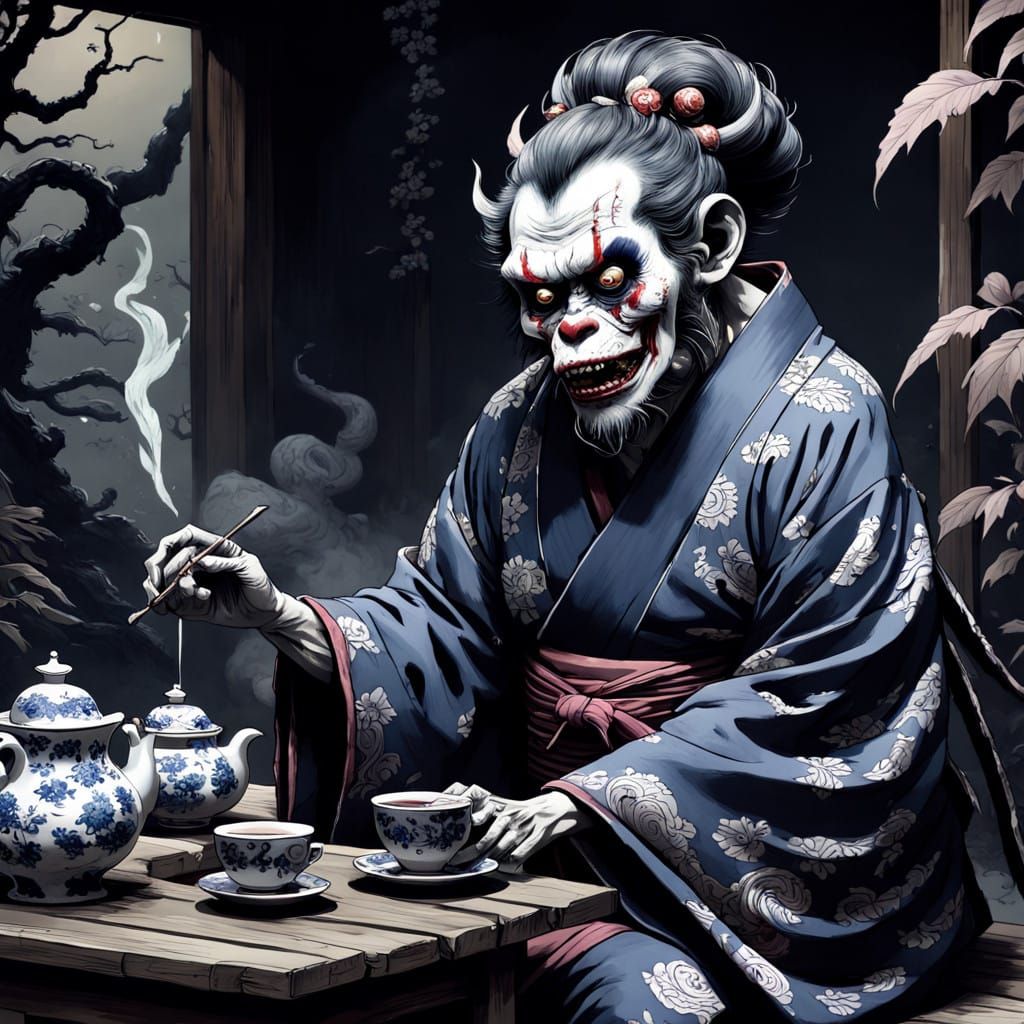 Macabre Geisha Gathering in Haunting 19th Century ... - AI Art