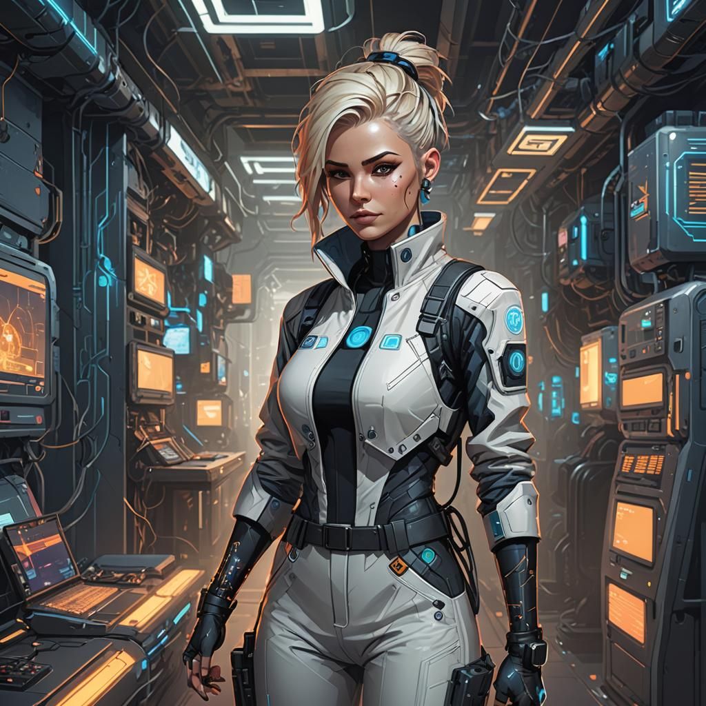 Cyberpunk Netrunner - AI Generated Artwork - NightCafe Creator