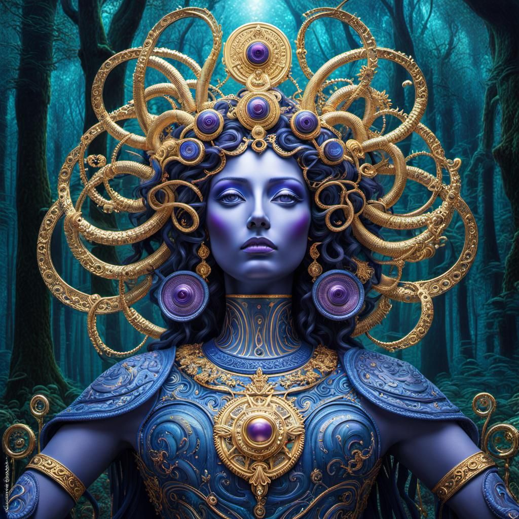 Medusa Manasa Goddess of Serpents Gold