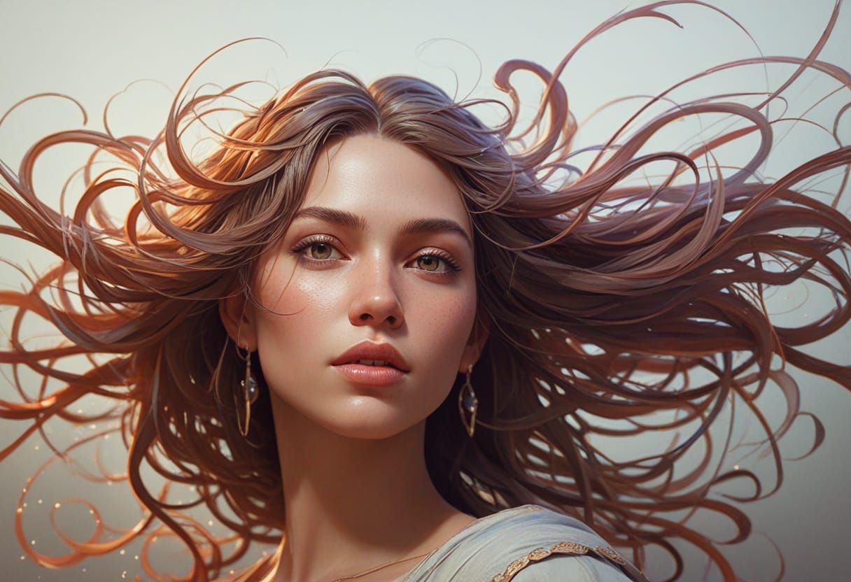 Ethereal Concept Art Portrait in Triadic Colors - AI Art